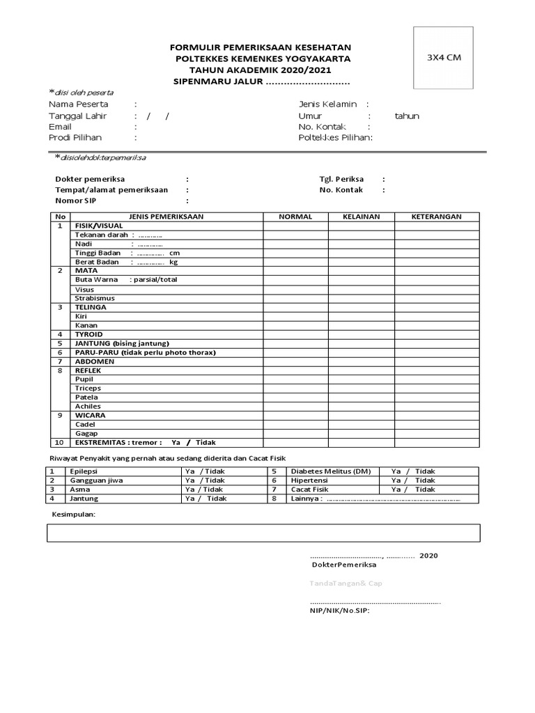 Form Ujikes Simama 1 | PDF | Kesehatan Holistik