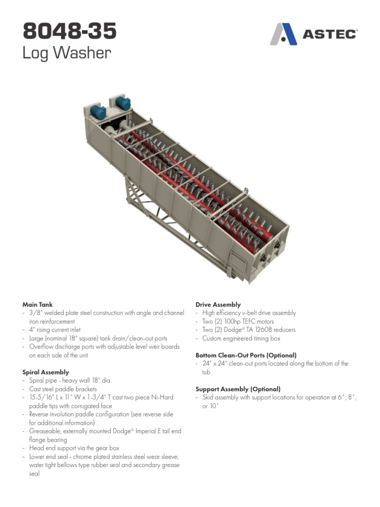 Log Washer 8048 35 Spec Sheet English | PDF | Washing Machine | Belt ...