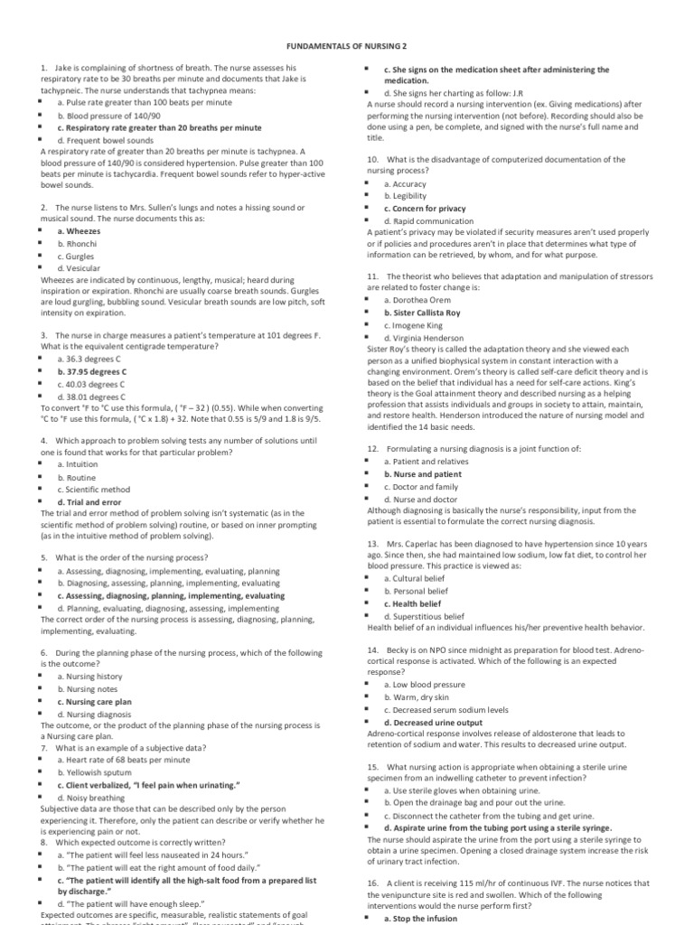 Fundamentals of Nursing 2 | PDF | Nursing | Intravenous Therapy
