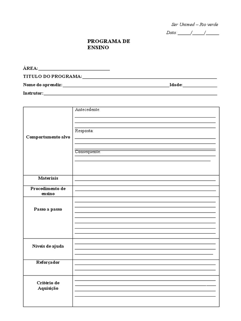 Programa de Ensino Aba | PDF