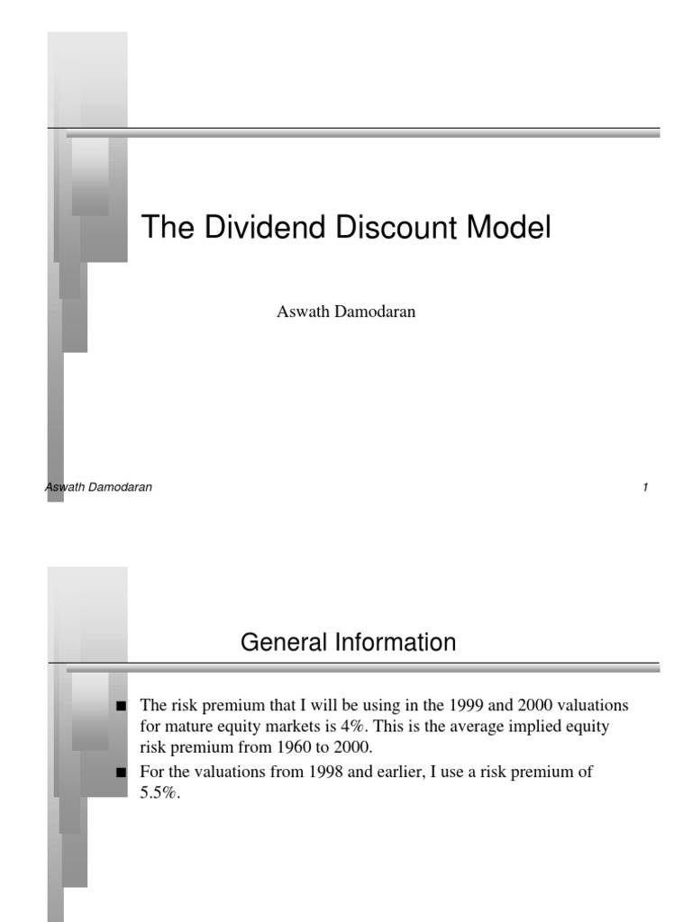 The Dividend Discount Model: Aswath Damodaran | PDF | Valuation ...