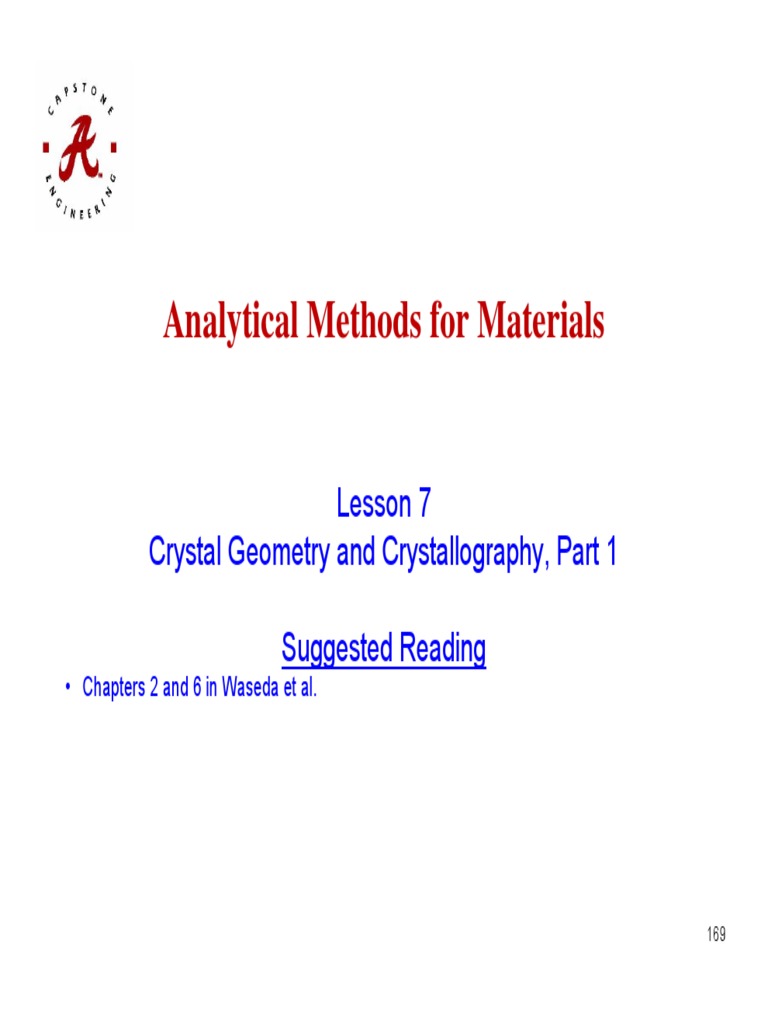 07 - Crystal Geometry and Crystallography | PDF | Crystal Structure ...