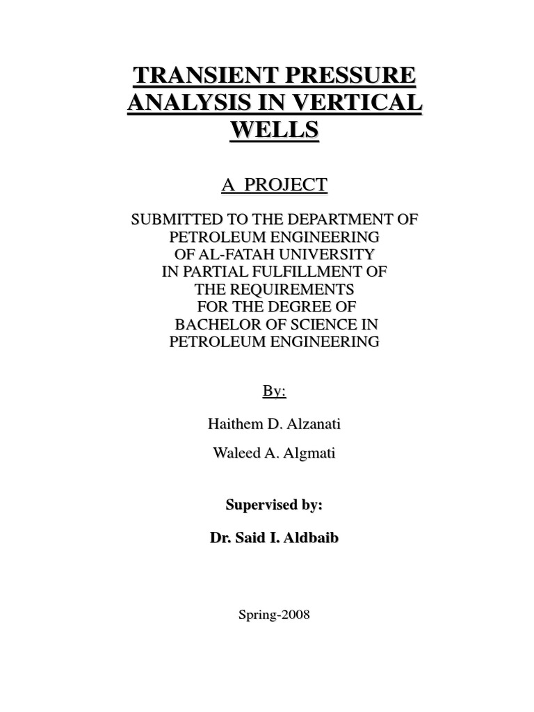 Transient Pressure Analysis in Vertical Wells | PDF | Petroleum ...
