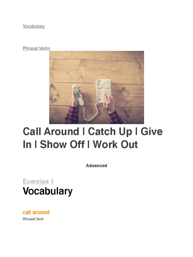 Advanced Phrasal Verbs Exercises | PDF | Language Arts & Discipline