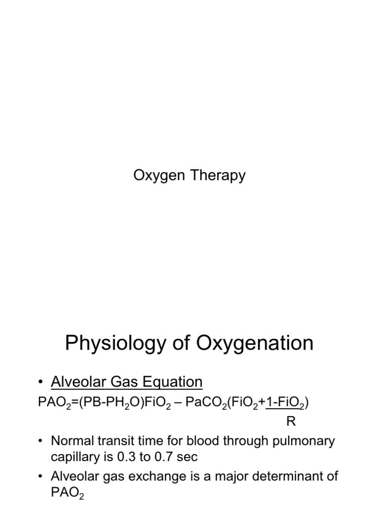 Oxygen Therapy | PDF | Hypoxia (Medical) | Pulmonology