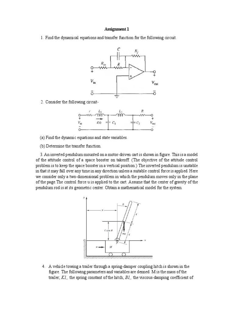 Control System Assignment 1 | PDF | Mathematics | Electrical Engineering