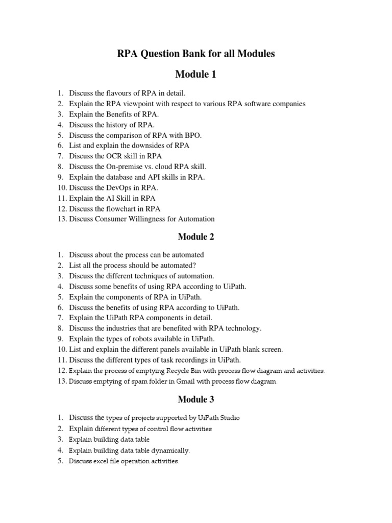Rpa QB | PDF | System Software | Computing