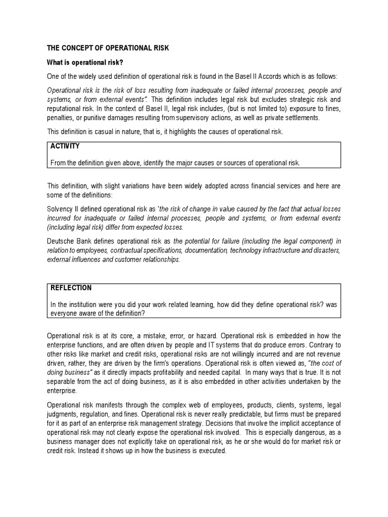 Overview of Operational Risk | PDF | Operational Risk | Risk
