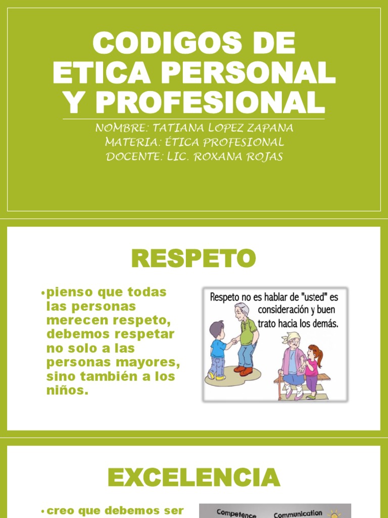 Codigos de Etica Personal y Profesional | PDF