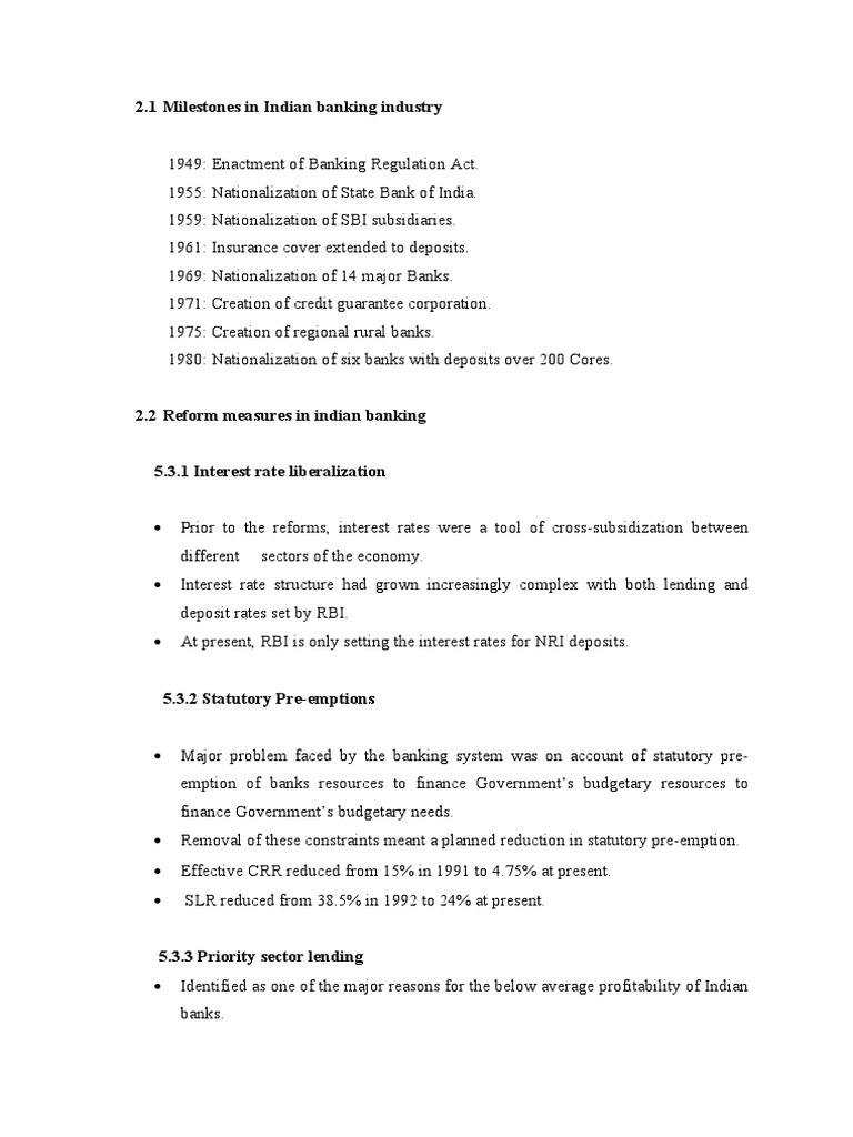 Milestones in Indian Banking Industry | PDF | Reserve Bank Of India | Banks