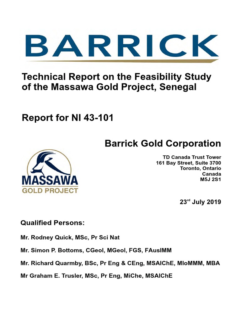 Massawa Gold Project | PDF | Net Present Value | Mining