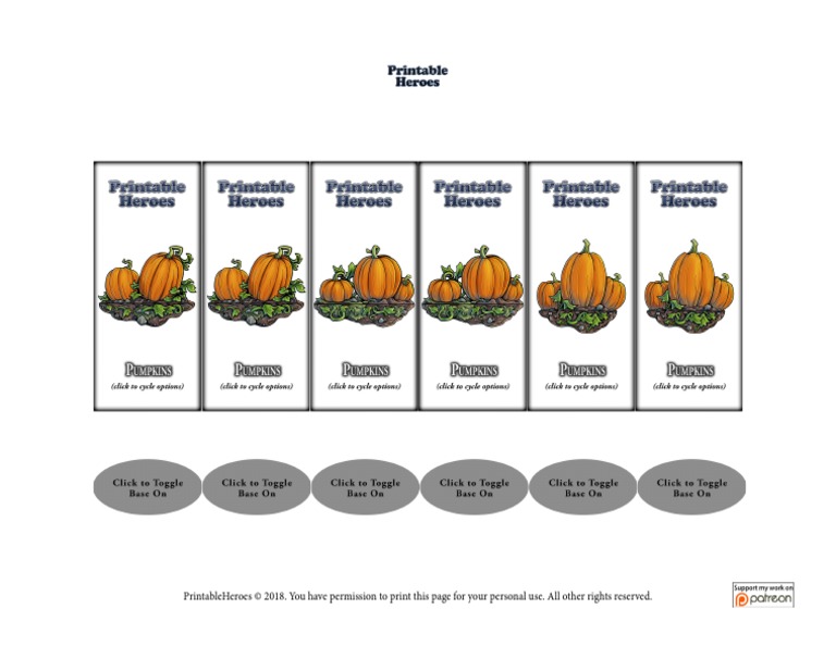 PrintableHeroes - Prop - Pumpkins - Set 01 - Goal Reward | PDF