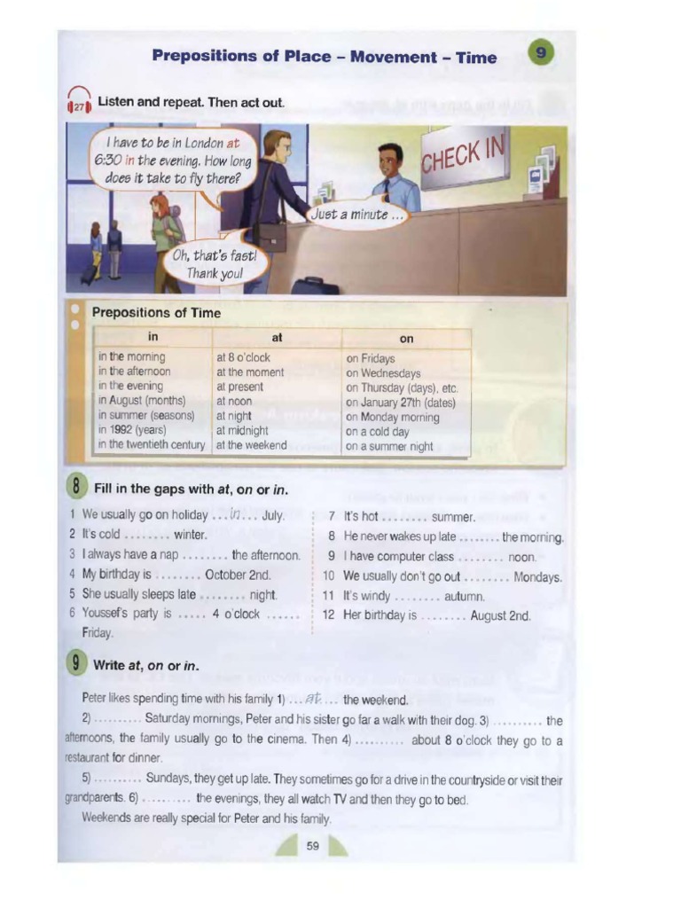 Prepositions of Time | PDF