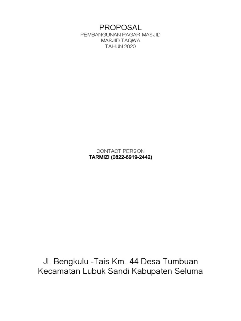 Contoh Proposal Pagar Masjid | PDF