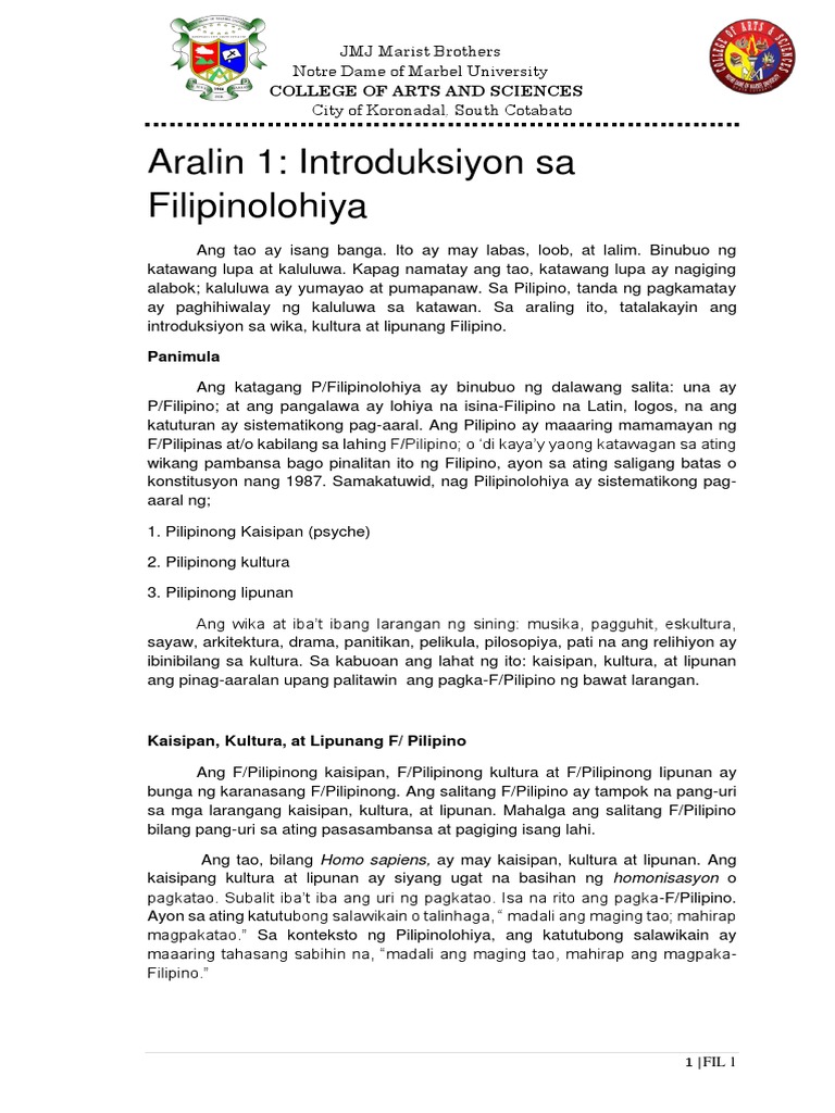 Aralin 1 | PDF