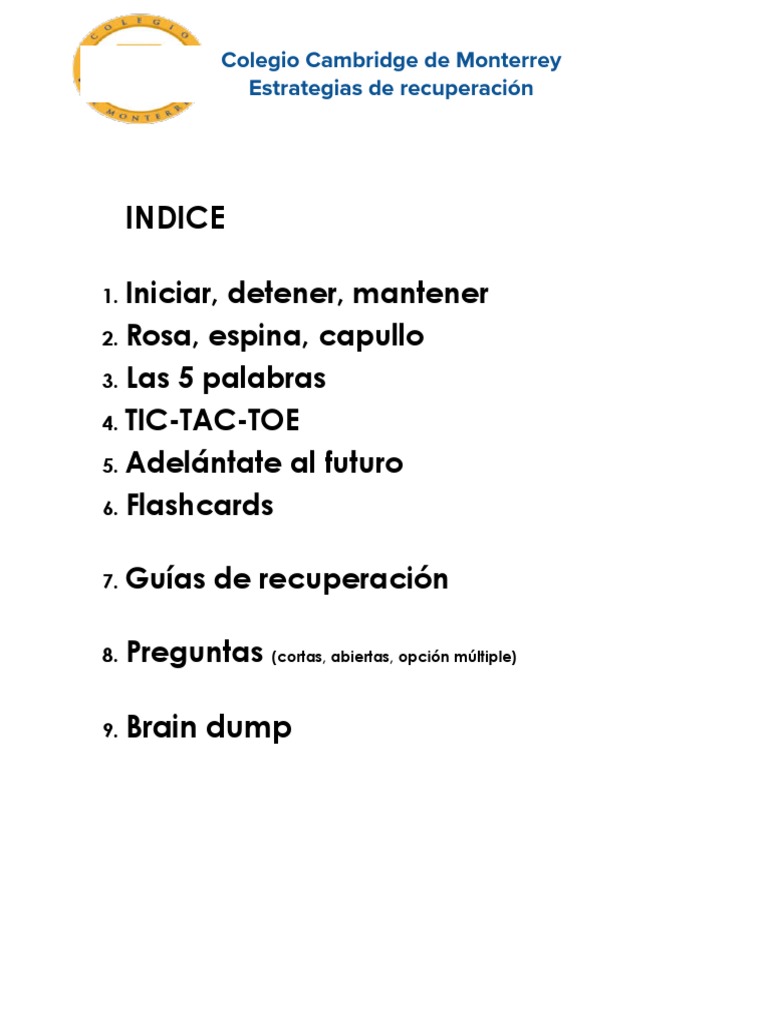 Estrategias de Recuperación | PDF | Aprendizaje | Cognición