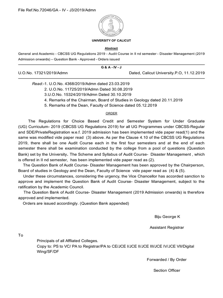 Audit Course QB-Disaster Management-Order | PDF | Flood | Natural Hazards