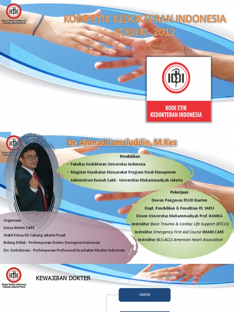 DR Ahmad Jamaluddin M.Kes - KODEKI 2012 | PDF