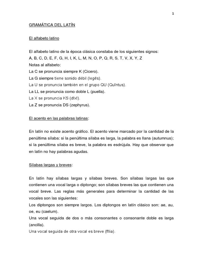 Gramática Latina | PDF | Verbo | Género gramatical