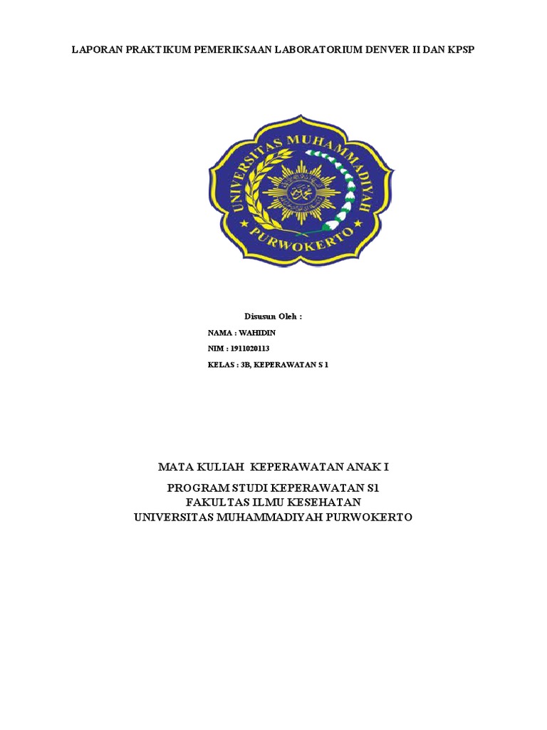 Laporan Praktikum Denver II dan KPSP Anak | PDF