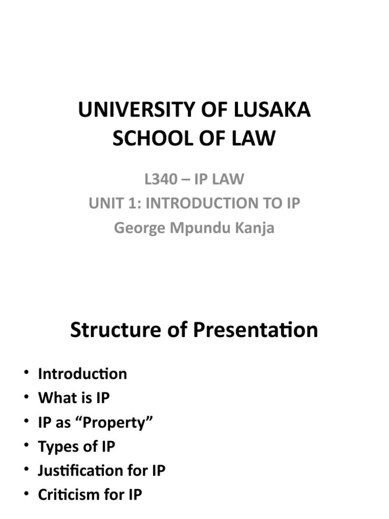 Unit 1 - Introduction To IP | PDF | Intellectual Property | Ownership