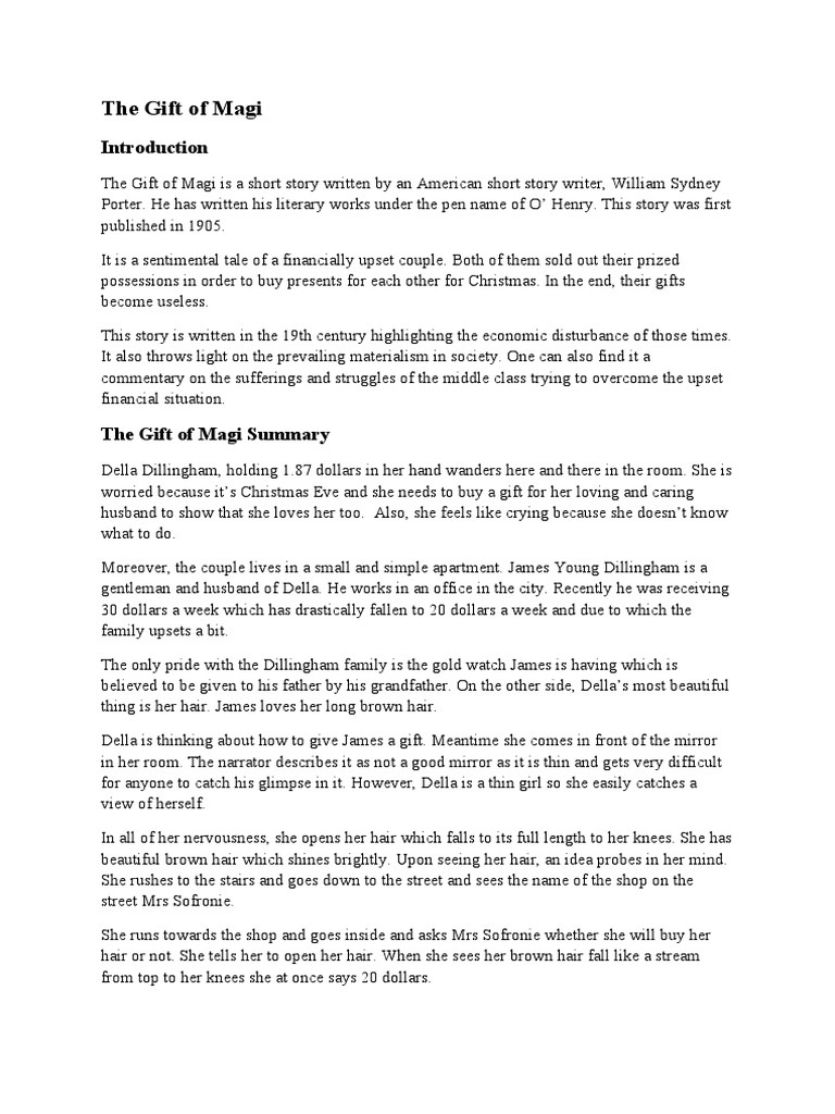 O Henry's The Gift of The Magi | PDF | Queen Of Sheba | Love