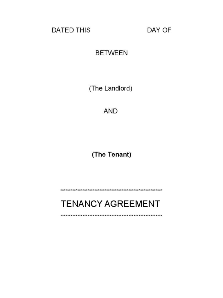 Sample of Tenancy Agreement | PDF | Leasehold Estate | Landlord