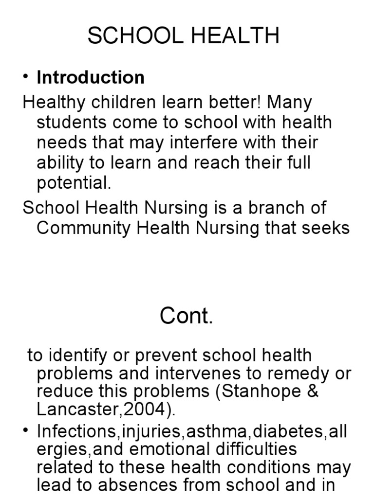 School Health Services Overview | PDF | Nursing | Health Care