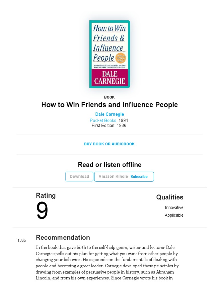 How To Win Friends and Influence People | PDF | Motivation | Motivational