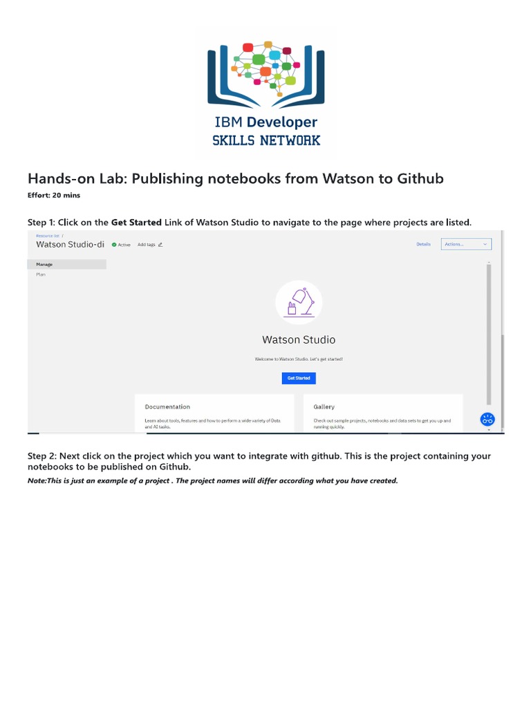 Hands-On Lab - Publishing Notebooks From Watson To Github | PDF
