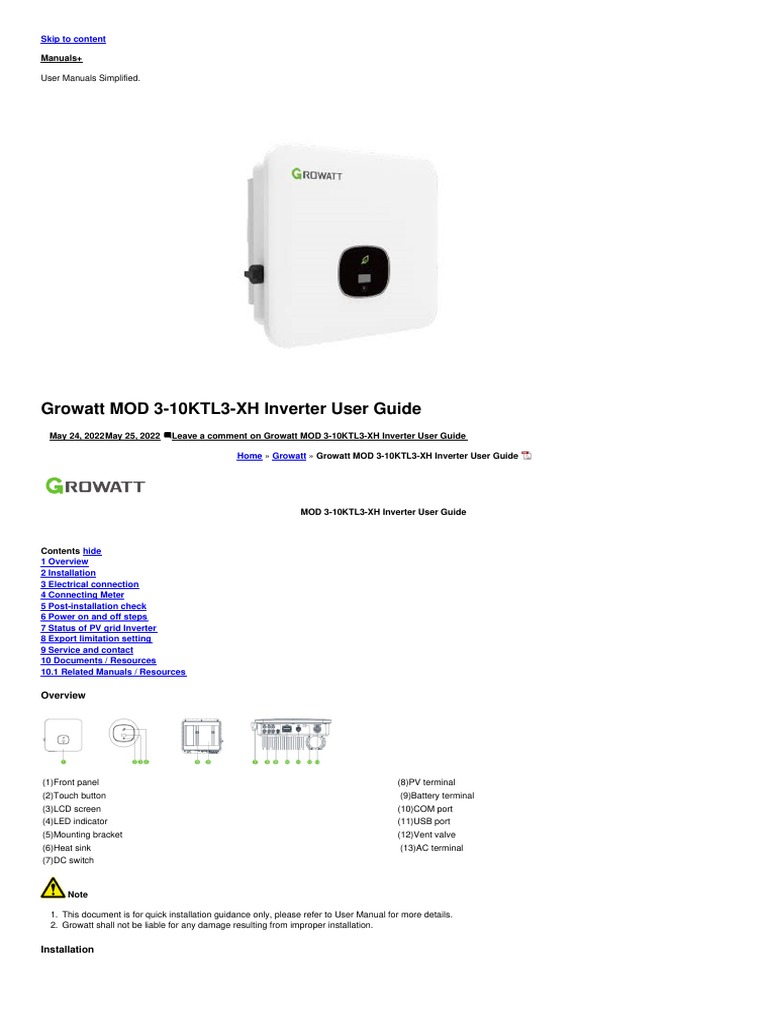 Mod 3 10ktl3 XH Inverter Manual | PDF | Power Inverter | Relay