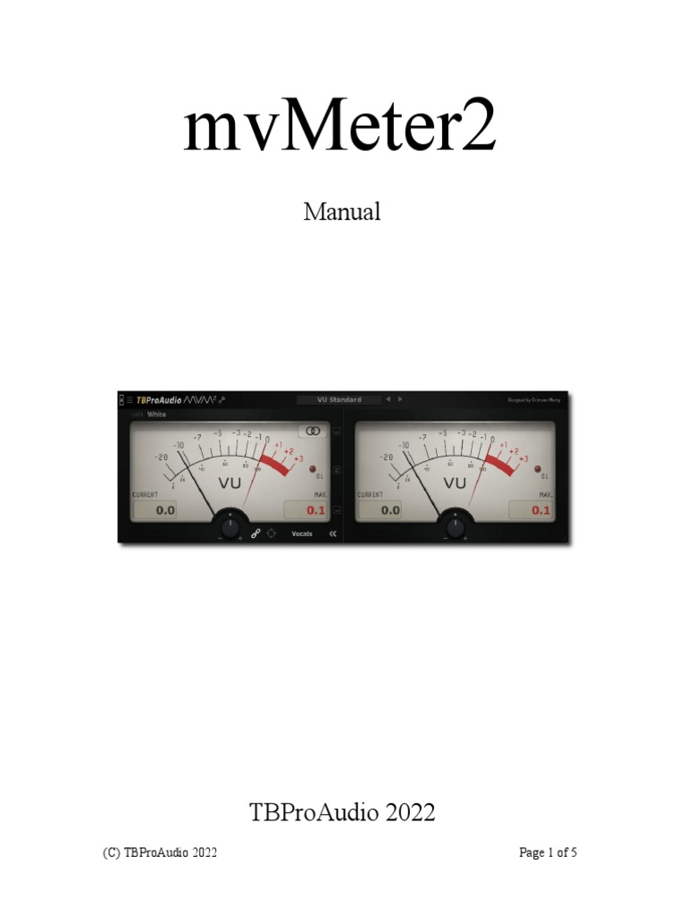 Mvmeter2 Manual | PDF | Computing | Sound Technology