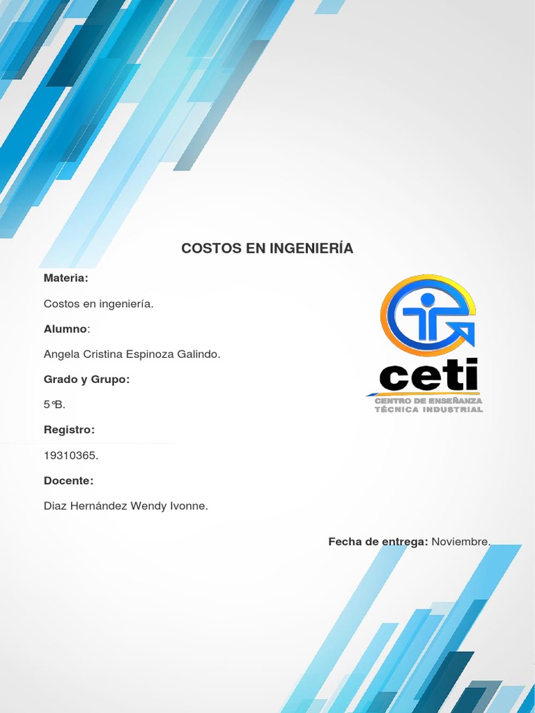 Cálculo de Inversión Fija y Diferida Y Métodos de Estimación de Costos ...