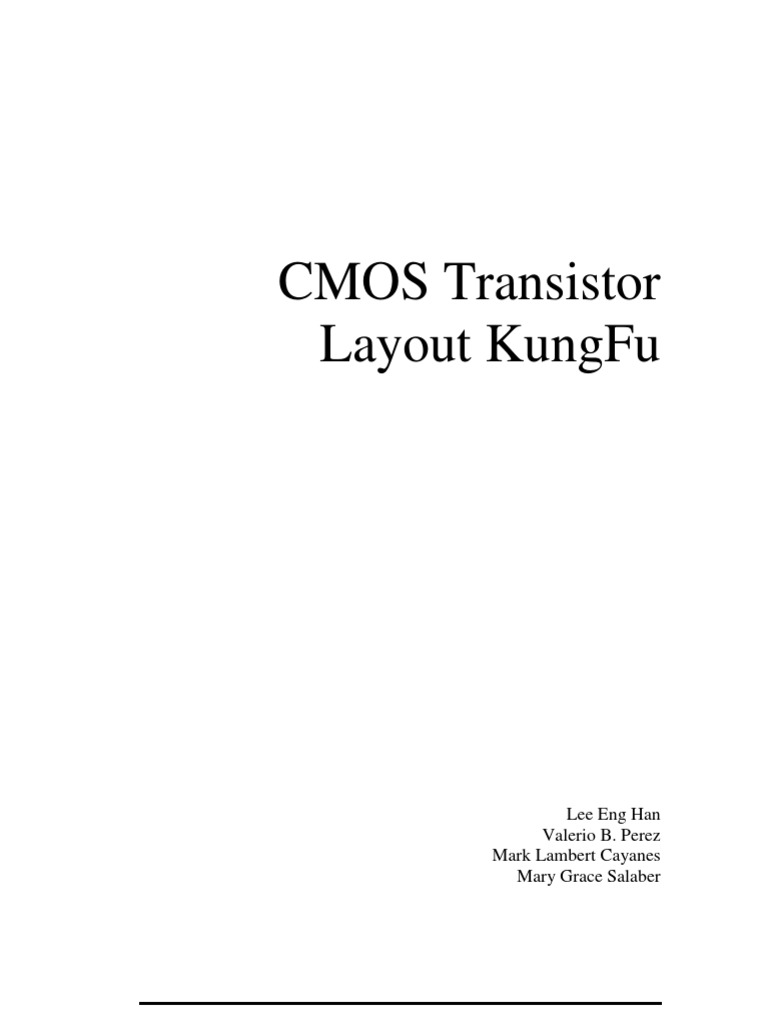 CMOS Transistor Layout KungFu | PDF | Field Effect Transistor | Mosfet