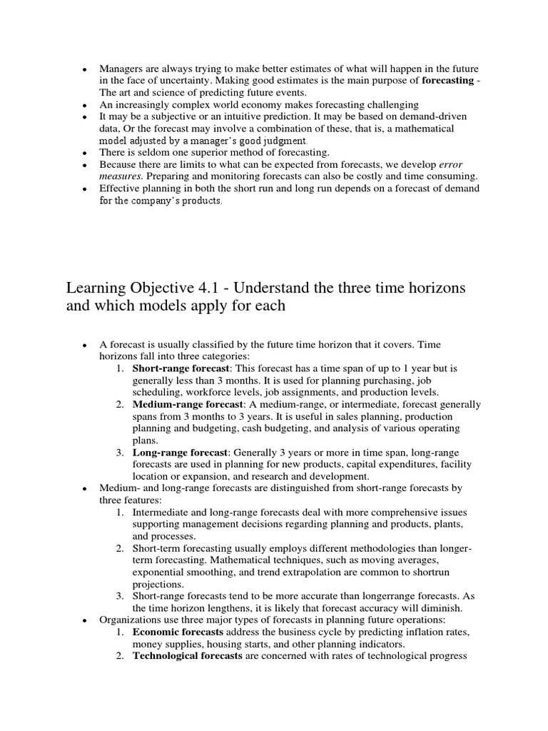 Heizer Chapter 4 - Forecasting | PDF | Forecasting | Regression Analysis