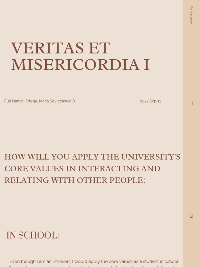 Veritas Activity Output 1 - Ortega | PDF | Psychological Concepts ...