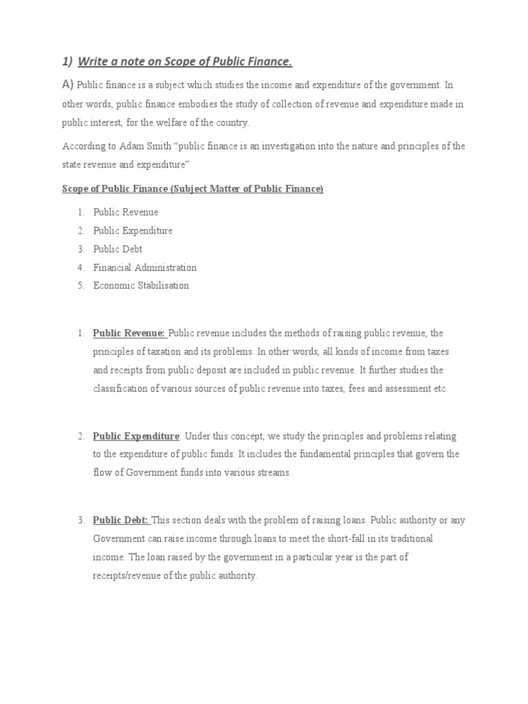 Public Finance Notes | Download Free PDF | Taxes | Public Finance