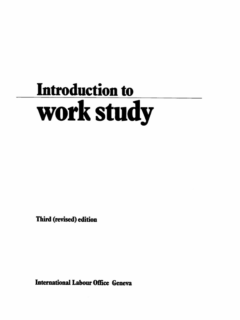 Introduction To Work Study | PDF | Labour Economics | Unemployment