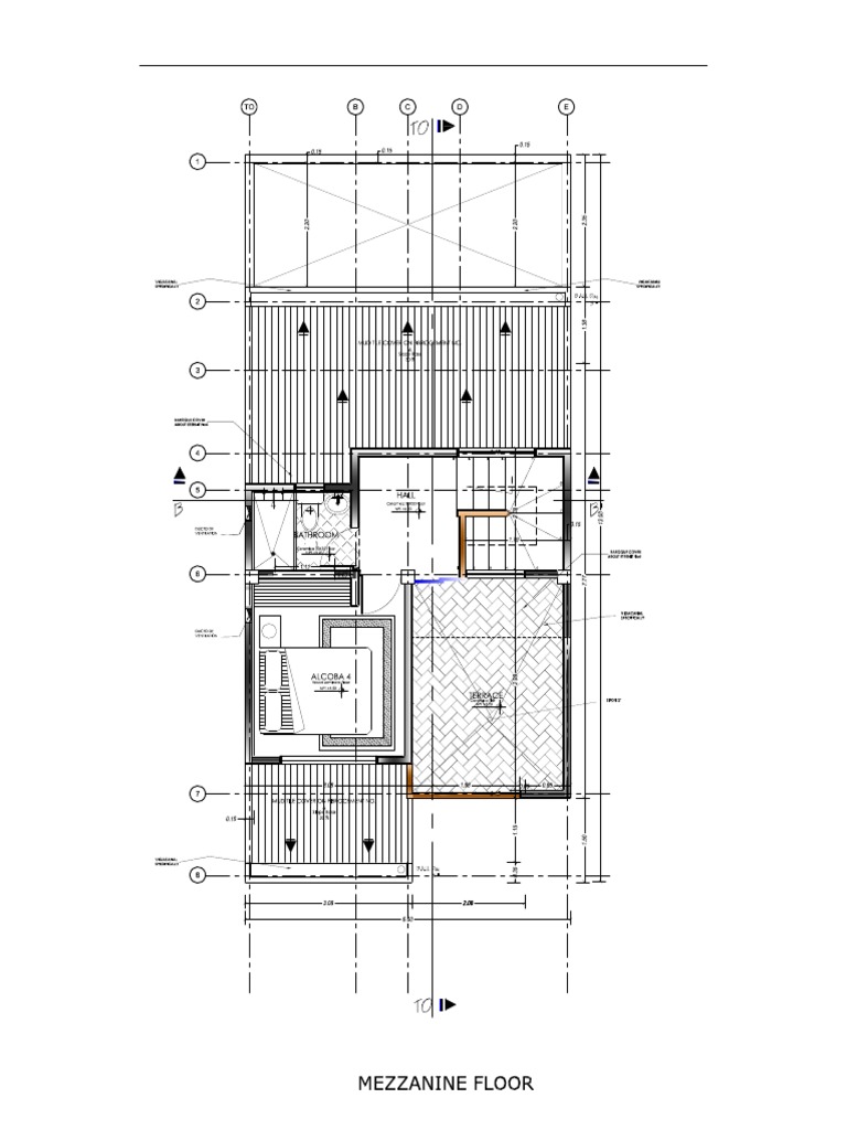 Casa-De-Dos-Niveles-Con-Mezzanine-Planos-de-AutoCAD Model | PDF