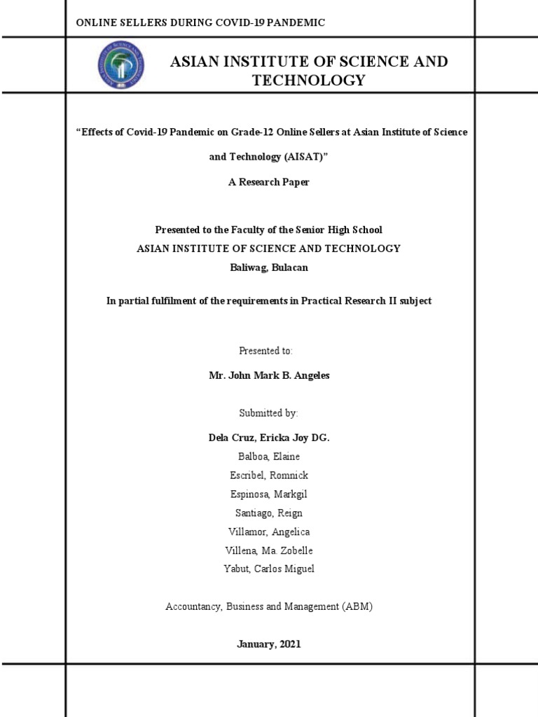 Group # 1 Abm-Gb3aa, Pr-2 Peta (Final Output) | PDF | Survey Methodology | Questionnaire