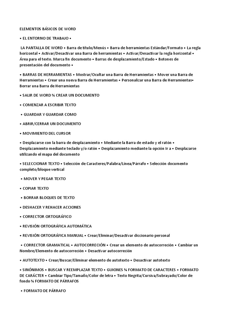 Elementos Básicos de Microsoft Word | PDF | Informática