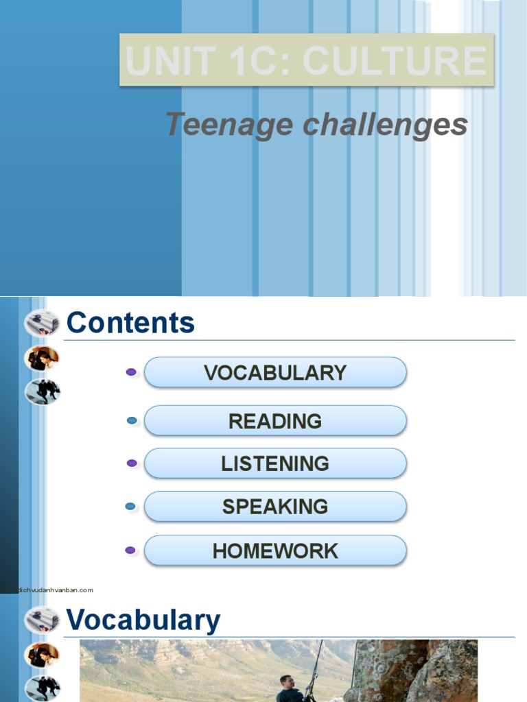 UNIT 1 1C Culture Teenage Challenges | PDF