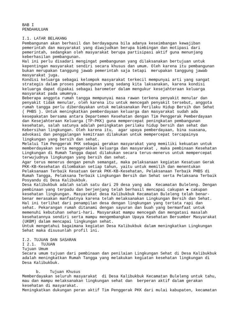 Dokumen - Tips - Profil Phbs Desa | PDF | Ilmu Sosial | Kesehatan Holistik