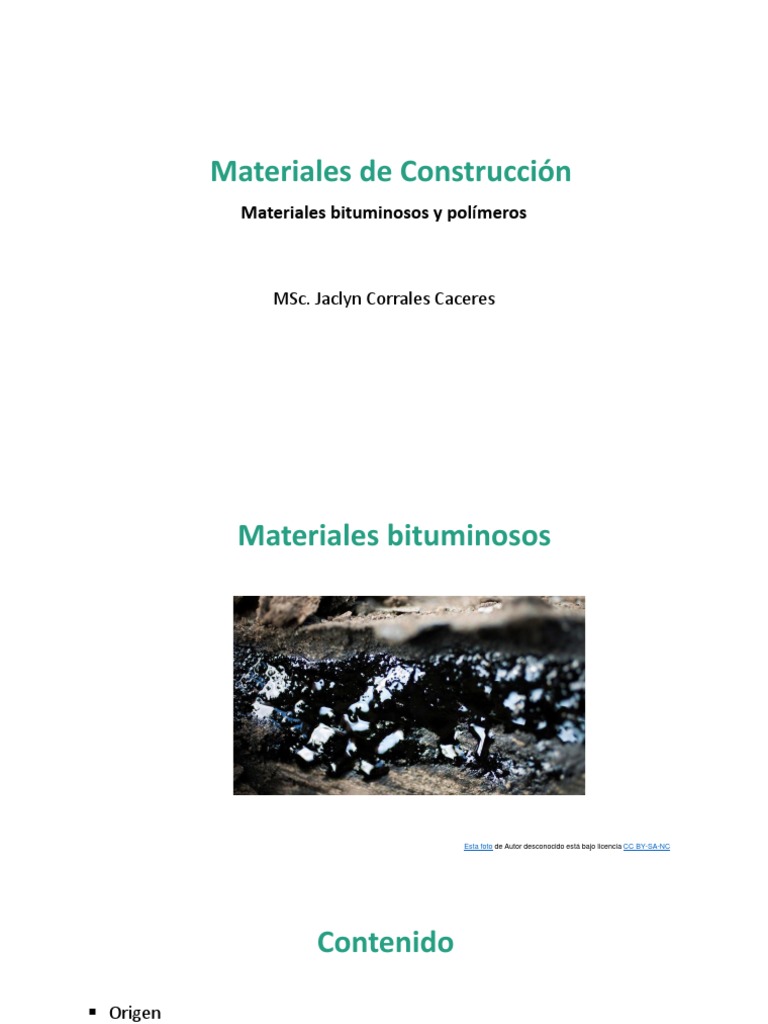 Materiales de Construcción - Materiales Bituminosos y Polímeros | PDF ...