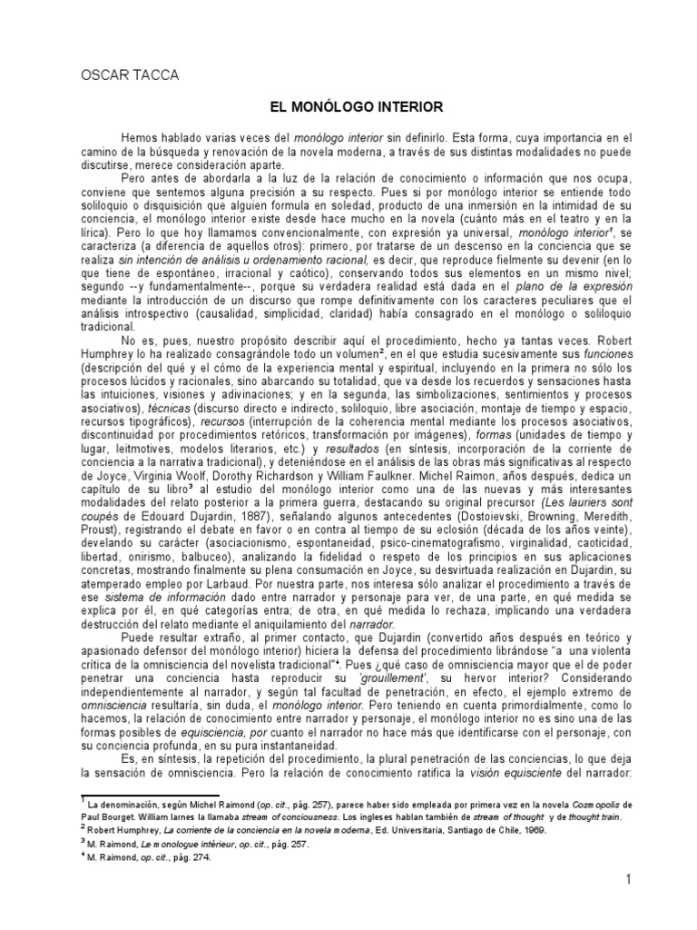 Monólogo Interior | PDF | James Joyce | Monólogo