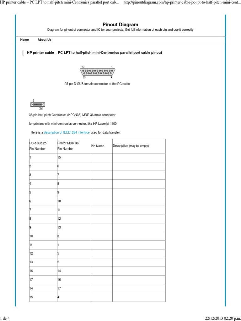 PC LPT To Half-Pitch Mini-Centronics | PDF | Computing | Physical Layer ...