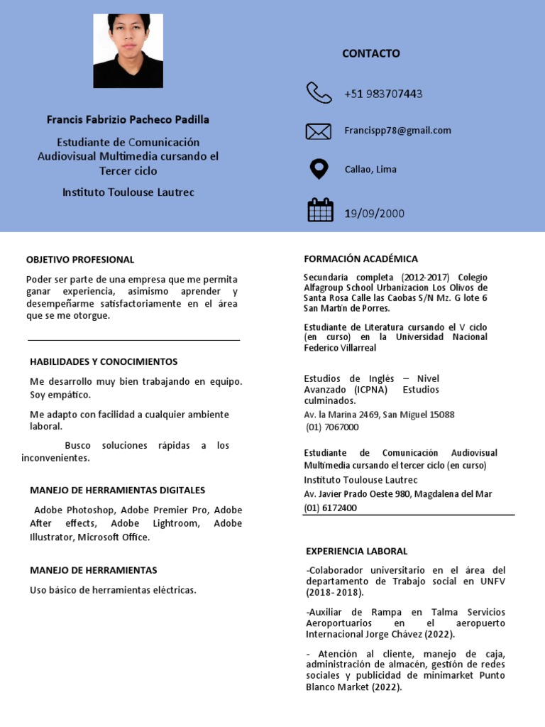 CV Francis Pacheco | PDF | Software de la aplicacion | Software