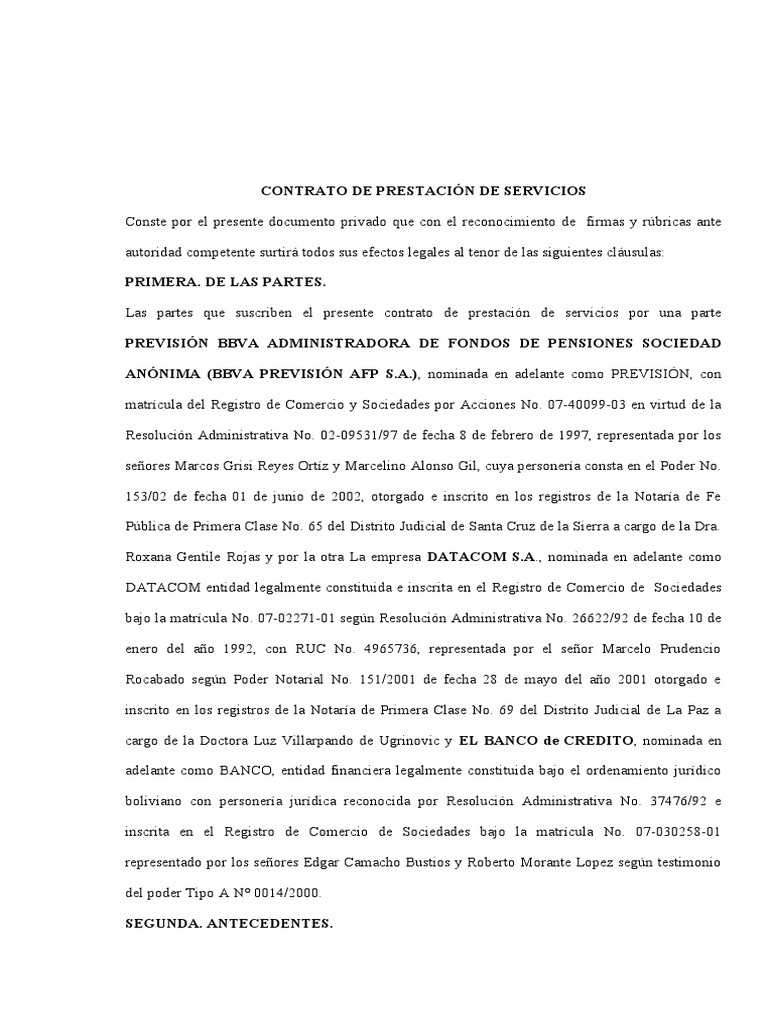 Contrato de Prestación de Servicios | PDF | Póliza de seguros | Arbitraje