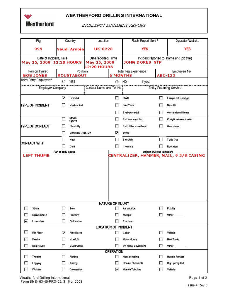 BMS 03 40 PRO 02 Incident Report | PDF