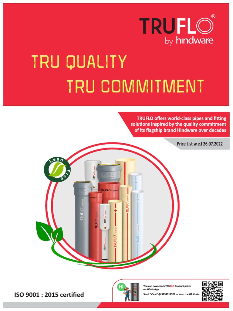 Truflo Pricelist W.E.F 26-Jul-22 | PDF | Plumbing | Chemical Engineering